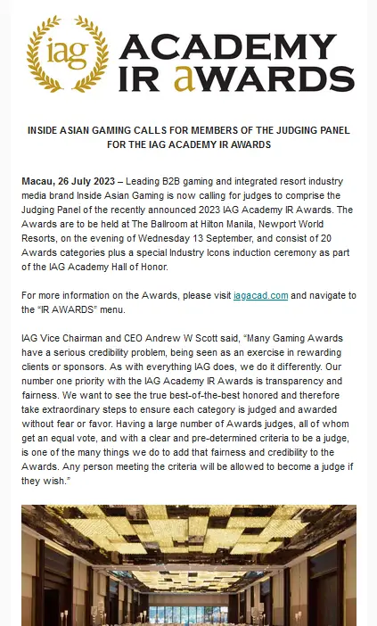 IR AWARDS > MEDIA – IAG Academy